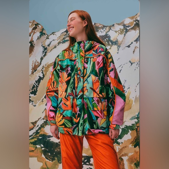 FARM Rio | Jackets & Coats | Farm Rio Multicolor Banana Leaves Ski ...